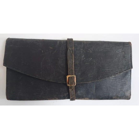 Unbranded | Accessories | Vintage 94s Textured Black Leather Document ...